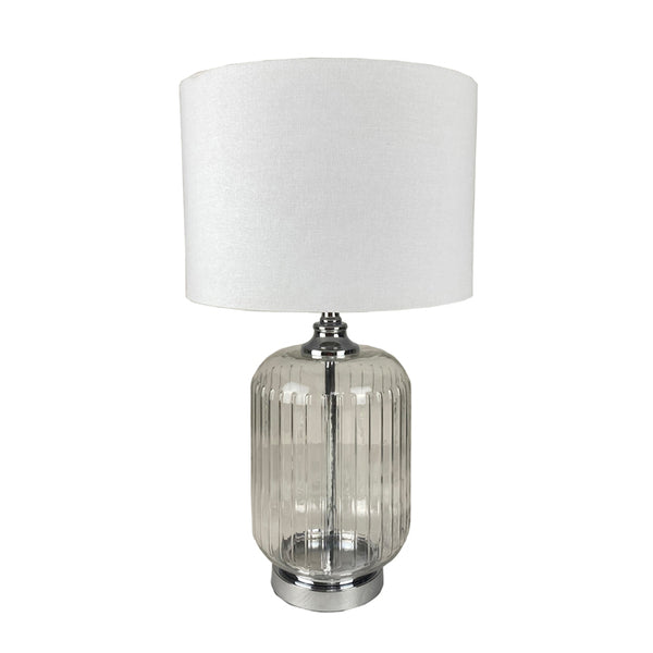 Bloomingdale Glass Ribbed Lamp + Shade